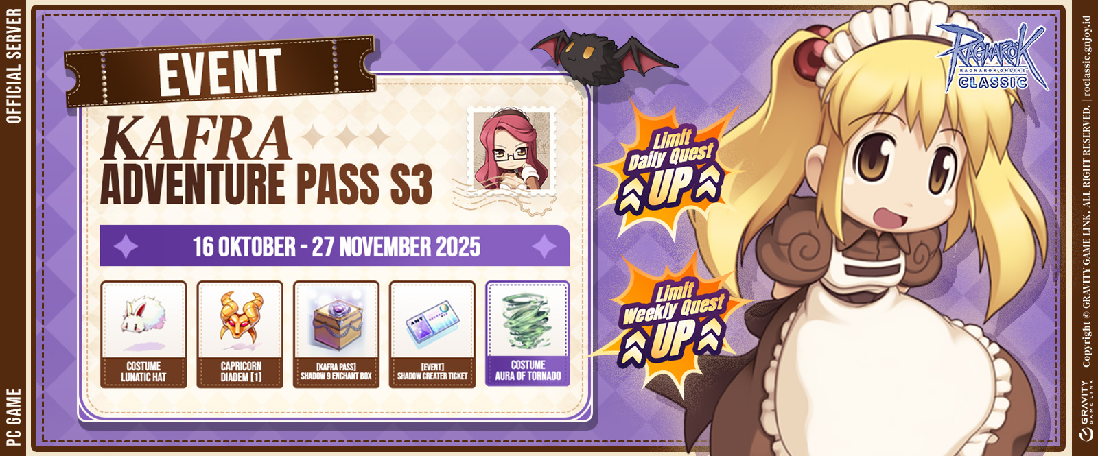 Ragnarok Classic | Kafra Adventure Pass Season 3